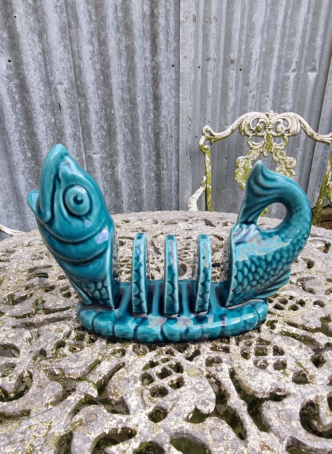 Vintage Ceramic Fish Toast Rack - Etsy