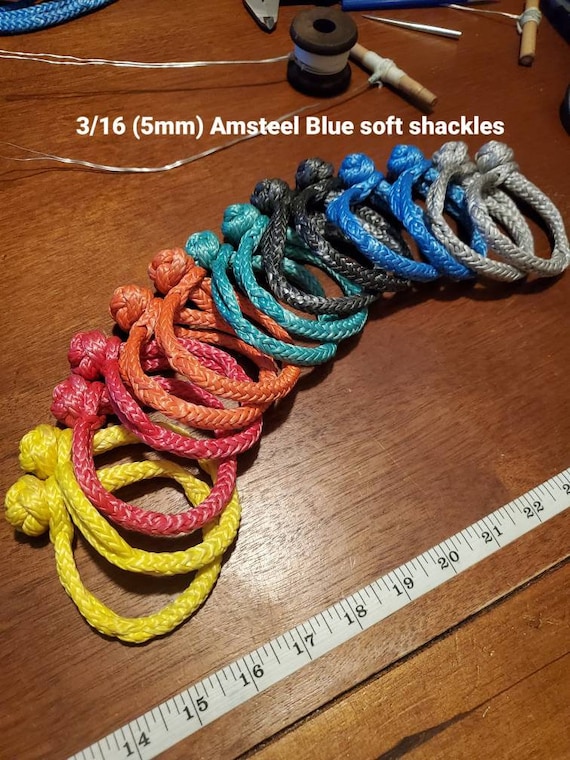 Soft Shackle 3/16 5mm Amsteel Blue W/ BUTTON KNOT pair - Etsy