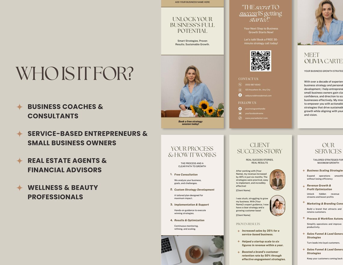 Trifold Brochure Template: Canva Pamphlet Design for Business (digital ...
