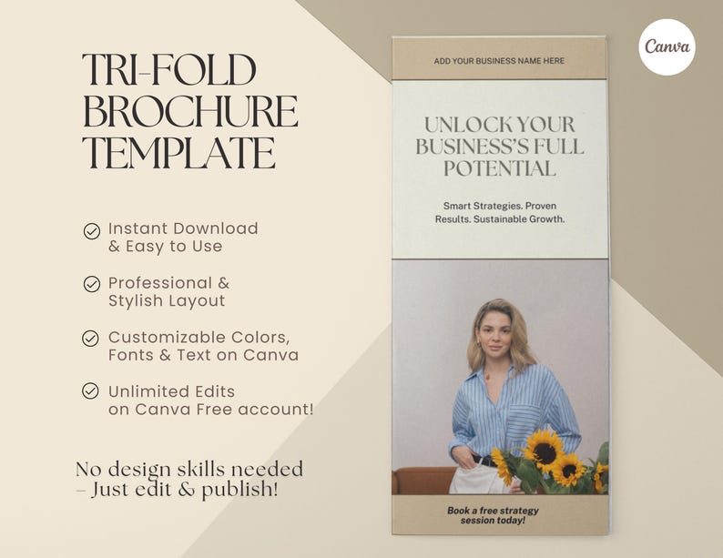 Business Trifold Brochure Template for Coaches & Consultants | Canva ...