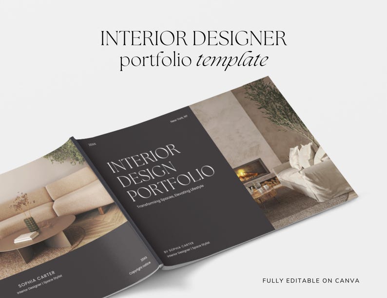 Portfolio Template for Interior Designer | Canva Template for Interior ...