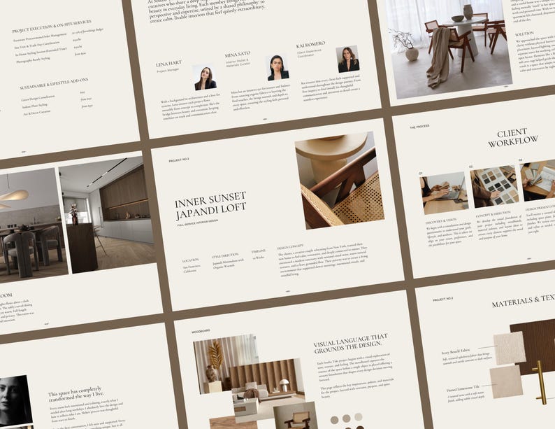 Interior Design Portfolio Template Canva | Editable Client Presentation ...