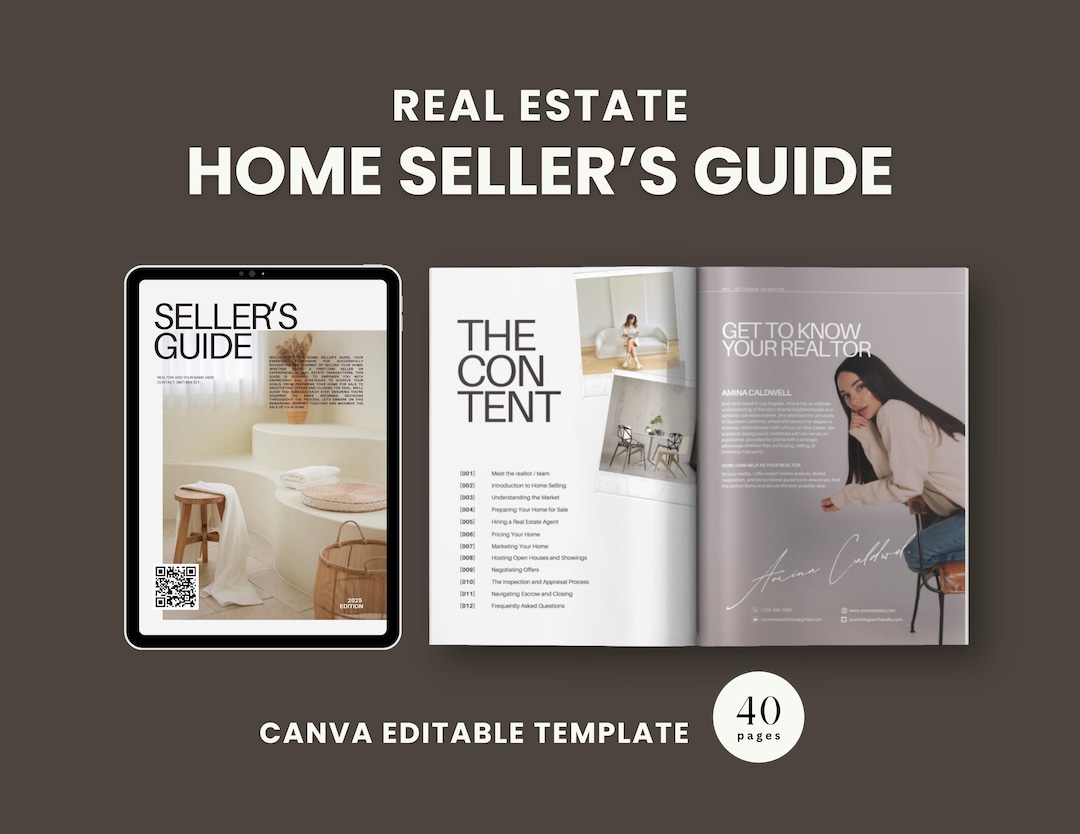 Real Estate Home Seller Guide Template, Realtor Marketing Canva ...
