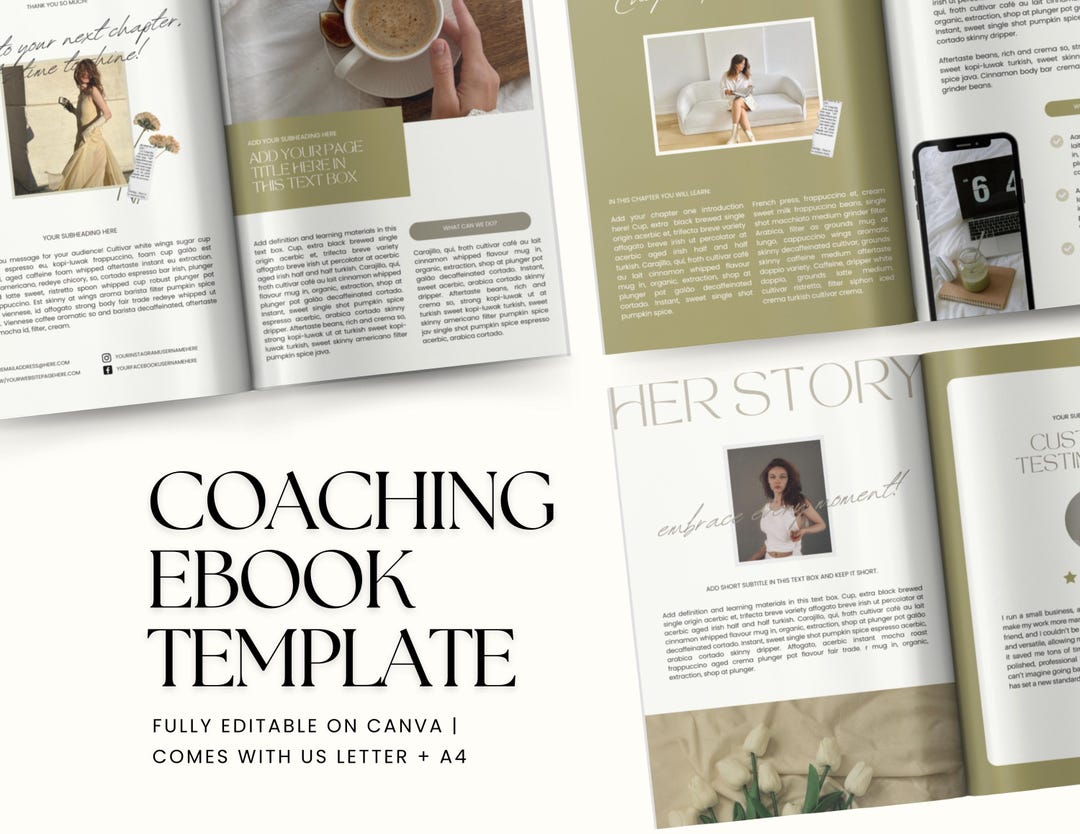 Coaching Digital Workbook Template | Editable Ebook Template Canva ...