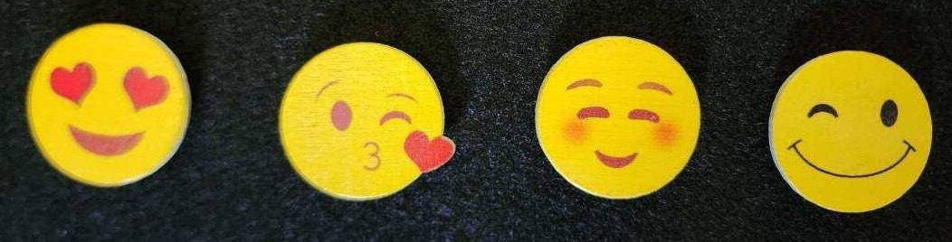 Funny Emoji Magnets: Smiling & Silly Faces (4-piece Set) - Etsy