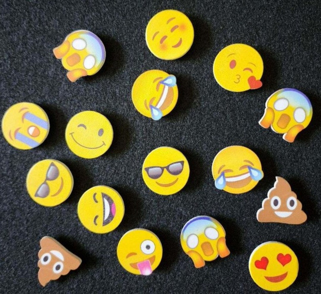 Funny Emoji Magnets: Smiling & Silly Faces (4-piece Set) - Etsy