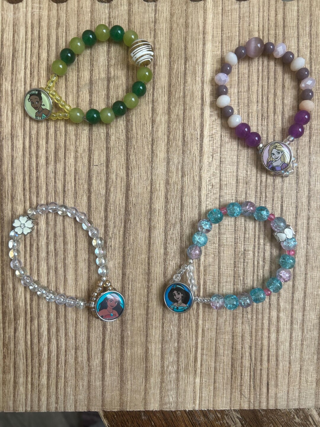 Disney Inspired Beaded Bracelets, Colorful Bracelets, Princess ...