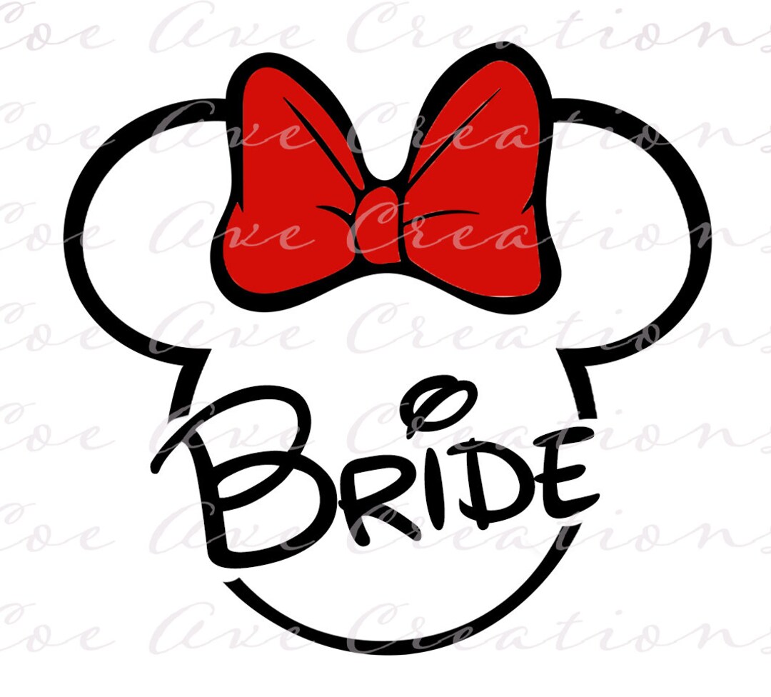 Mouse Head Bow Bride Svg, Jpg - Etsy