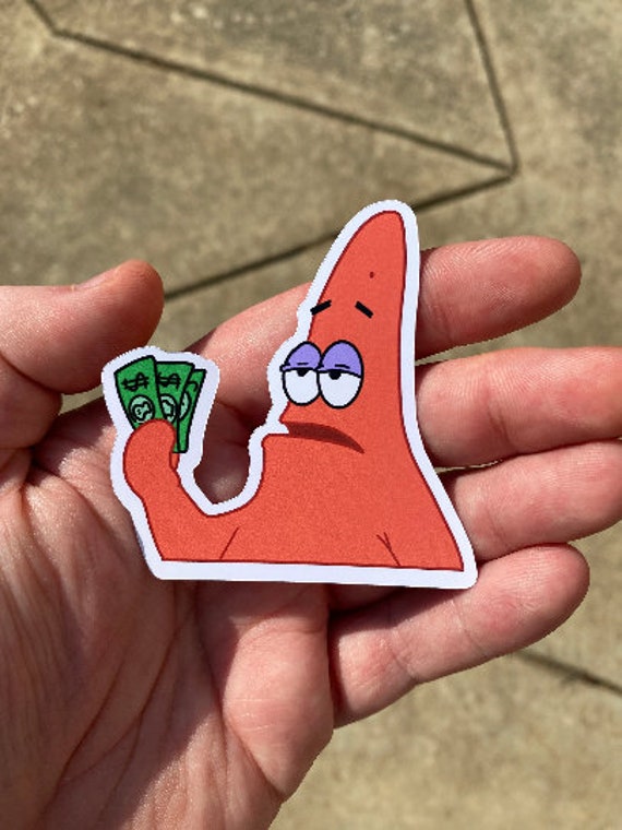 Patrick Star i Have 3 Dollars Sticker Spongebob | Etsy India