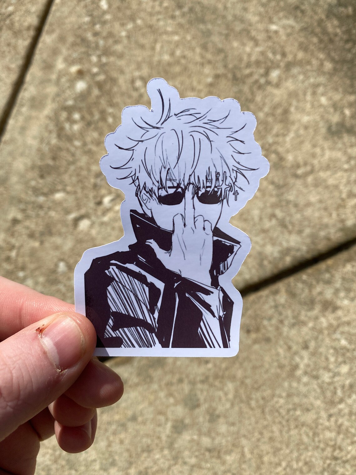 Satoru Gojo Middle Finger Manga Style Sticker Jujutsu Kaisen | Etsy