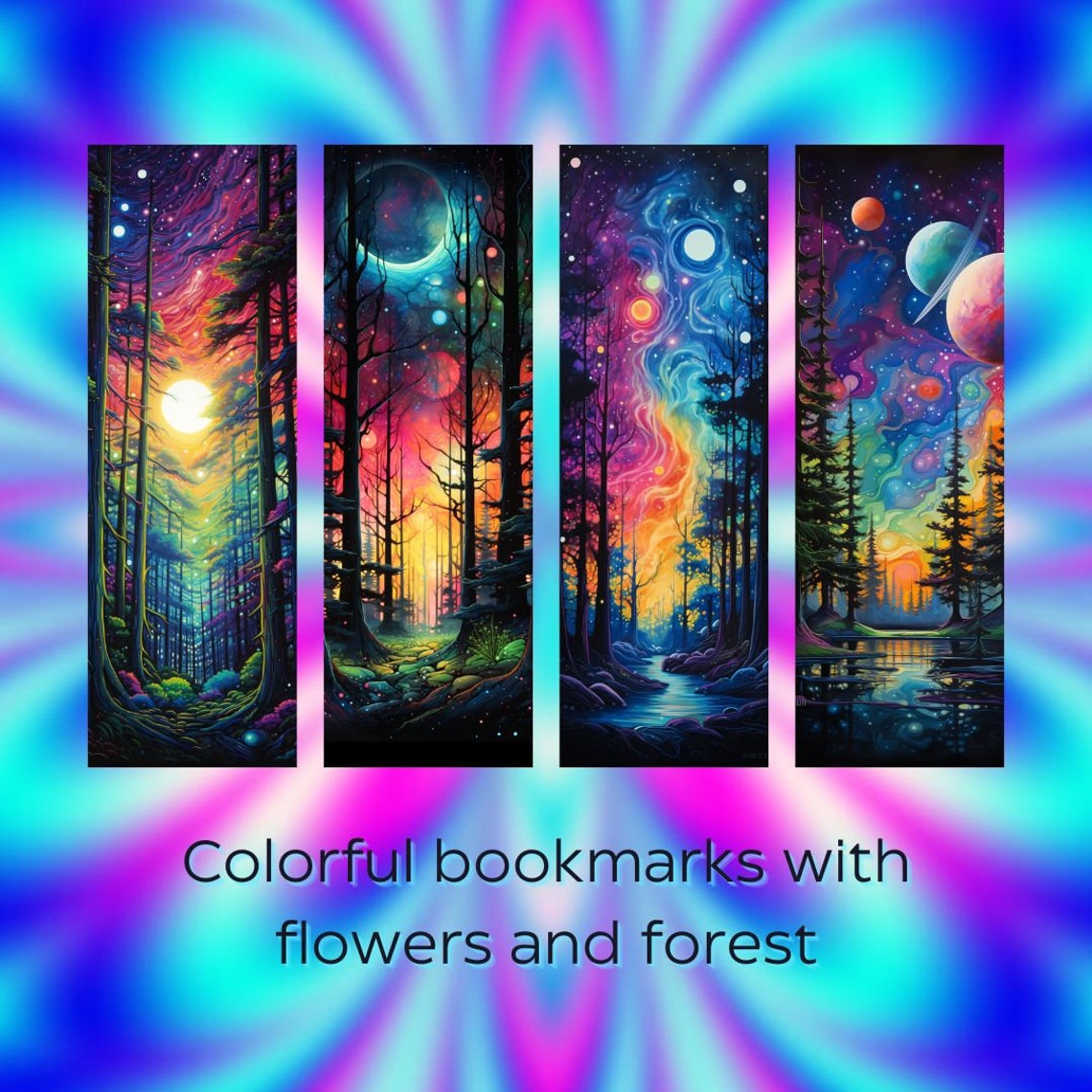 Cosmic Printable Bookmarks| 9 Colorful Design Bookmarks| Book Lover ...