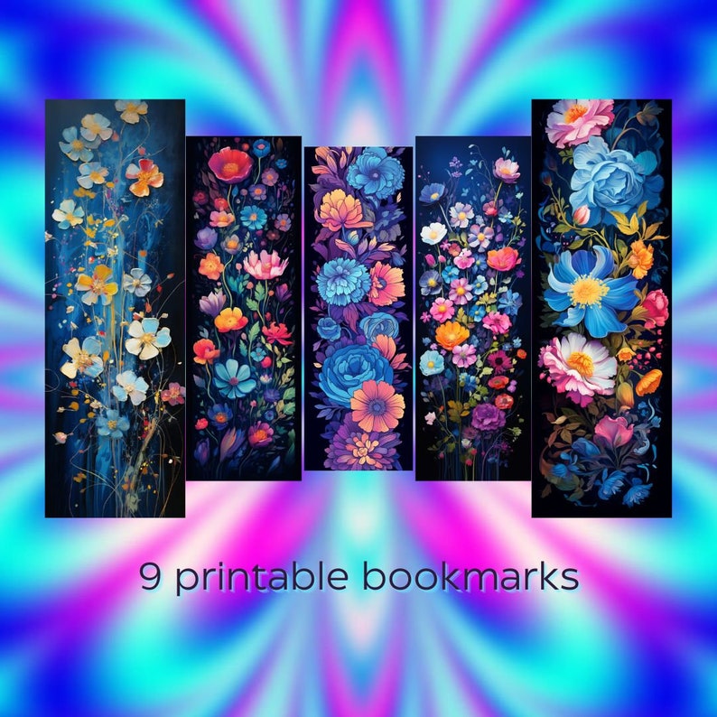 Cosmic Printable Bookmarks| 9 Colorful Design Bookmarks| Book Lover ...