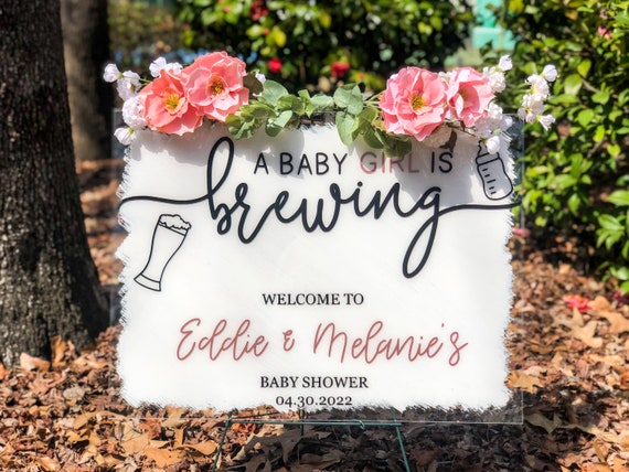 Acrylic Painted Baby Shower Sign Custom Baby Shower Sign | Etsy