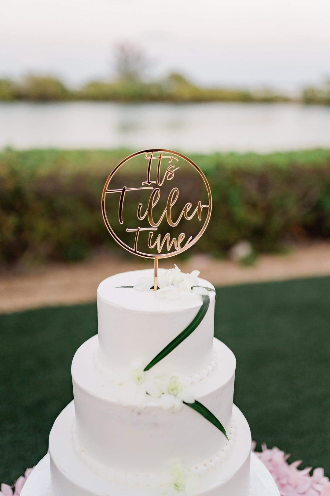 Gold Mirror Cake Topper | Wedding Cake Topper | Custom Cake Topper - Etsy