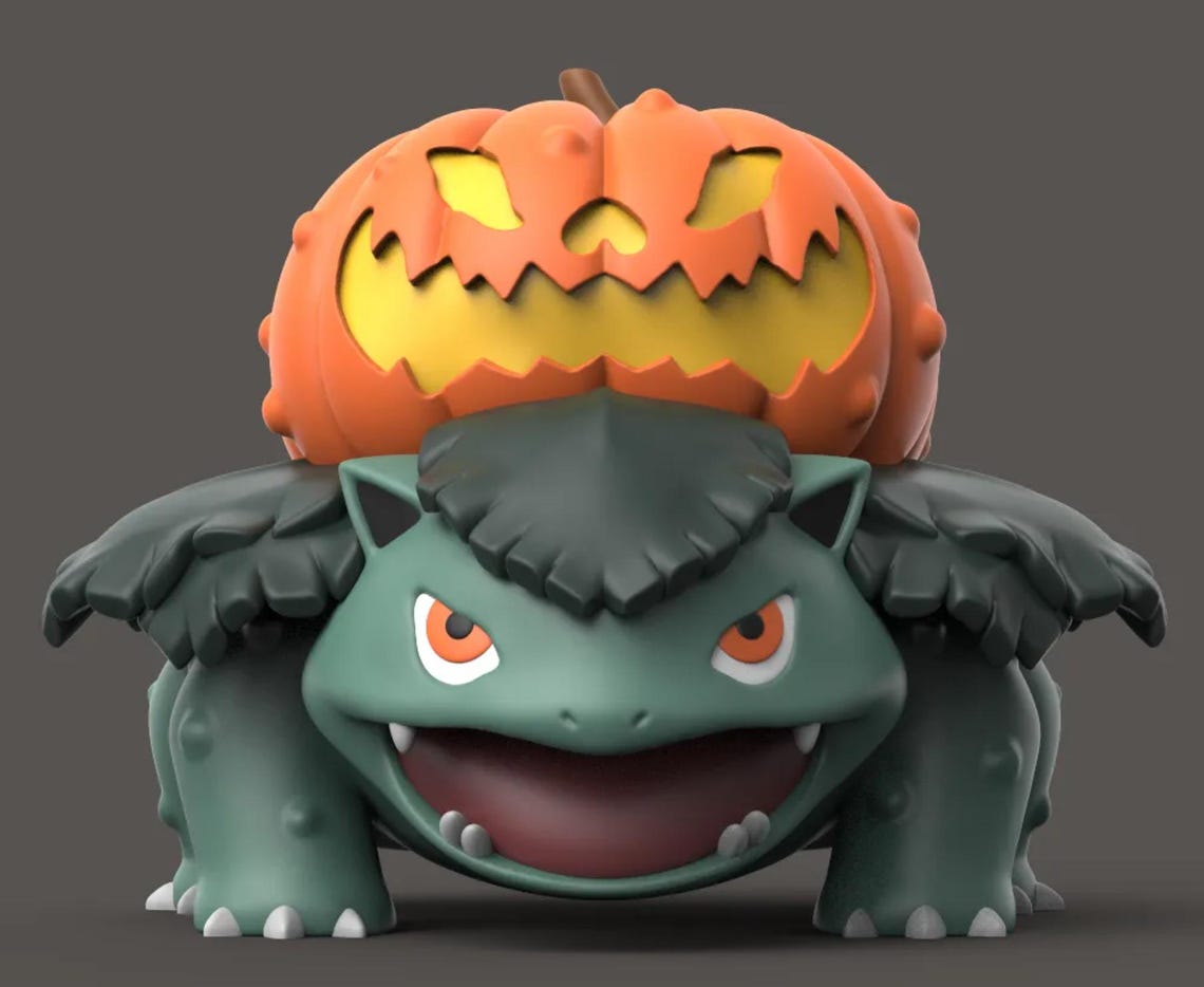 Pokemon,bulbasaur,ivysaur,venusaur, Halloween, 120, Fan Art Unpainted ...
