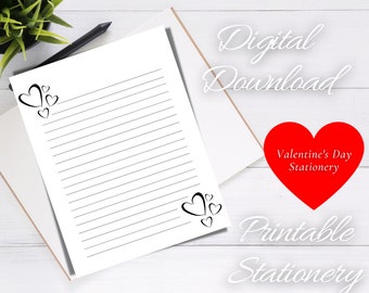 Gift for Mom Heart Border PNG Pdf Printable Stationary for Valentines ...