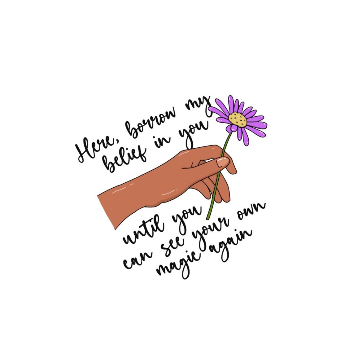 Inspirational Flower Sticker: Positive Affirmation, Self Care Gift - Etsy