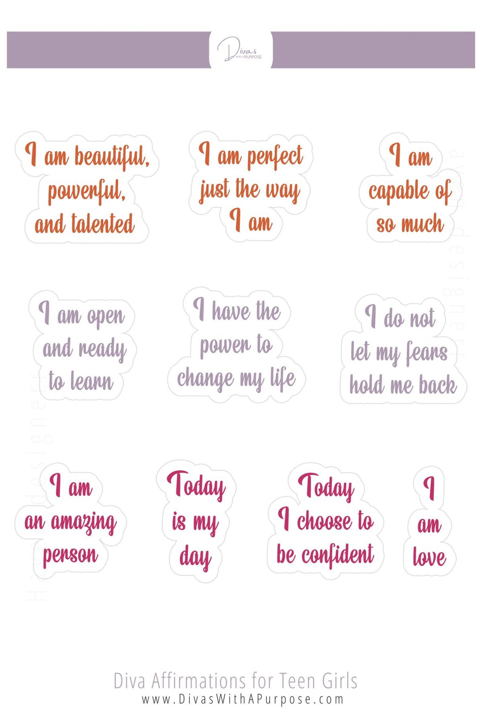 Empower Teen Girls With Inspiring Affirmation Stickers - Etsy
