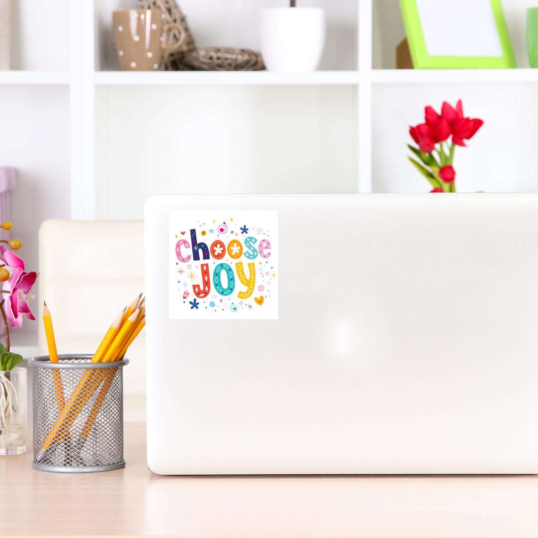 Choose Joy Sticker | Colorful Die Cut Inspiration for Everyday ...