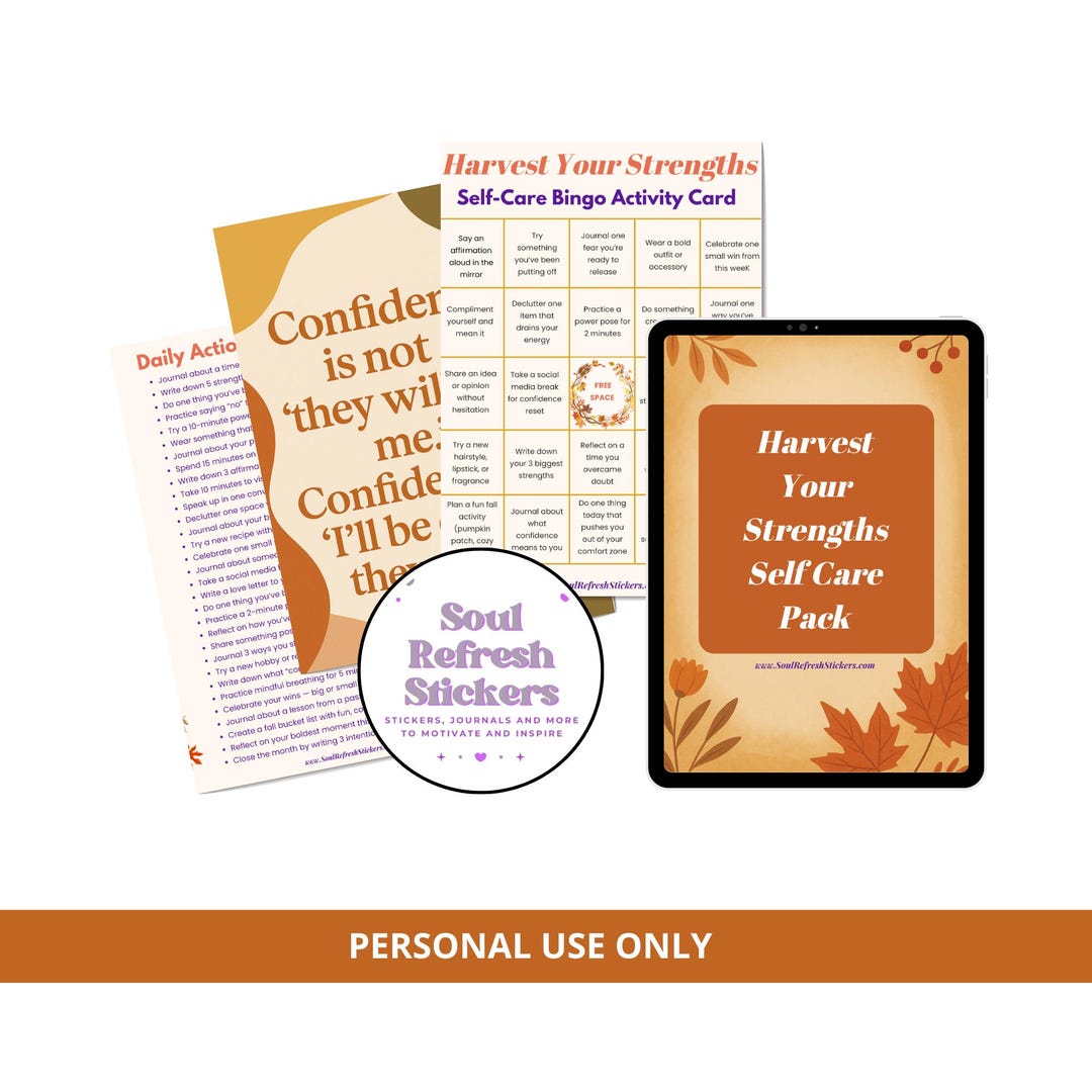 Fall Self-care Printables: Bingo Card, Daily Tips, Affirmation Quote ...