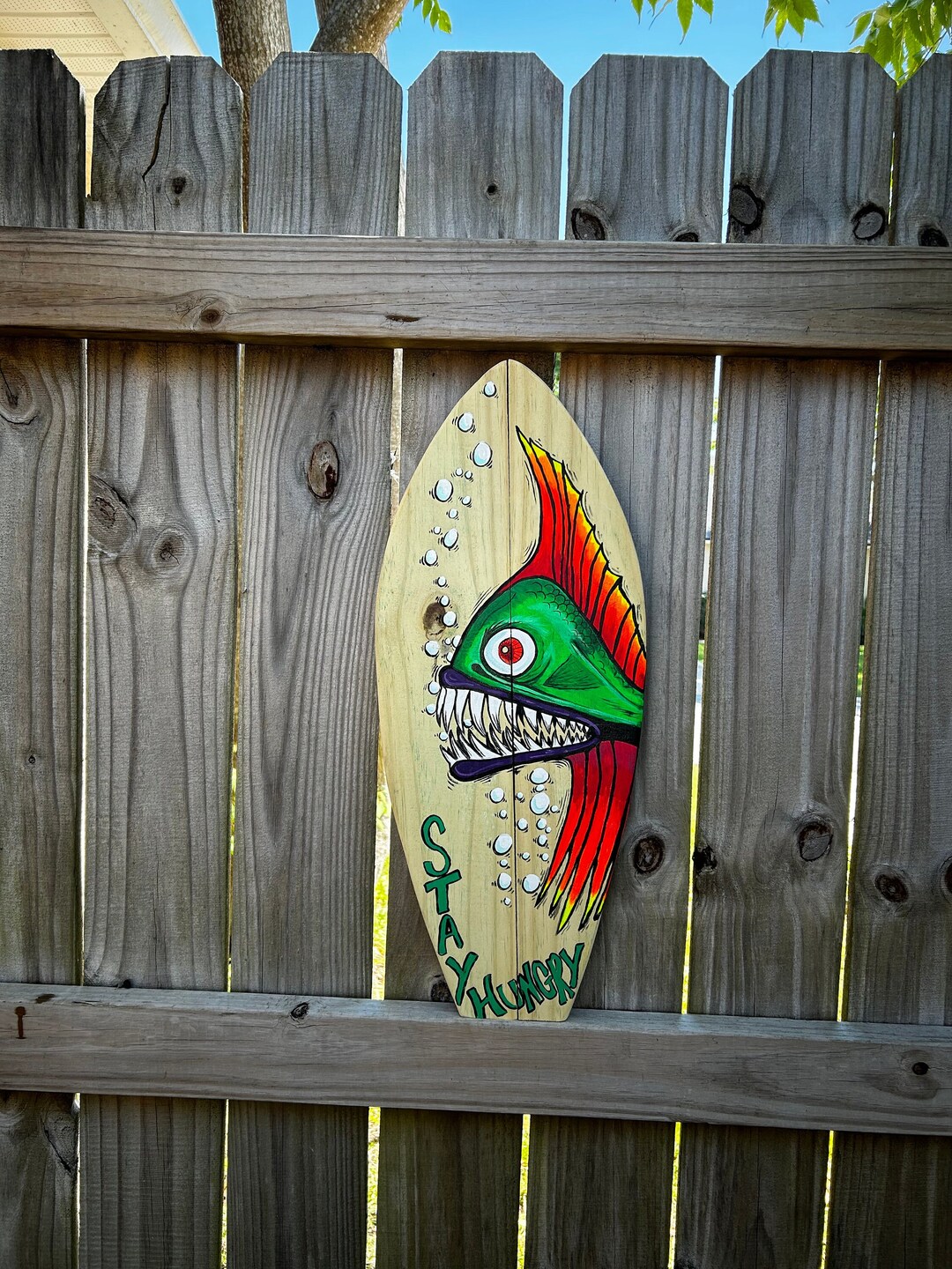 Front Porch Fish Decor | Surfboard Art | Tropical Porch Decoration ...