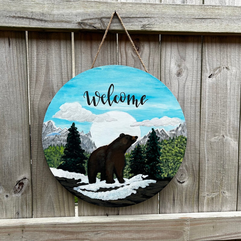 Mountain Door Hanger - Etsy