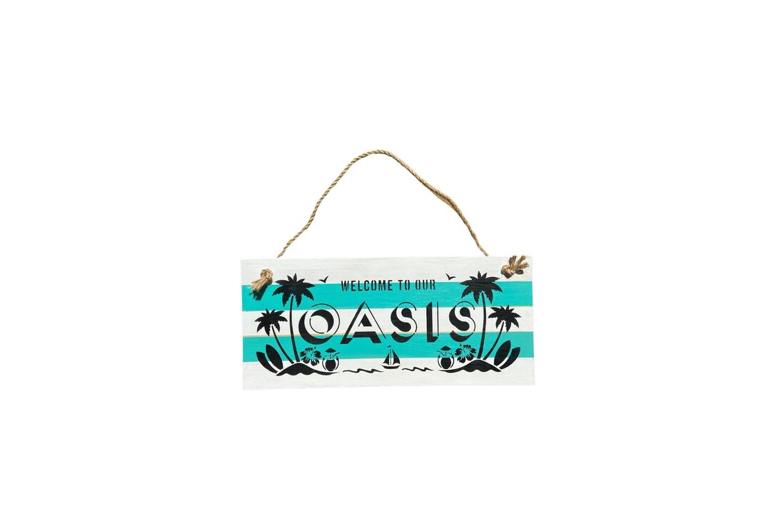 Tropical Paradise: Beach House Welcome Sign Coastal Chic Wall Art ...
