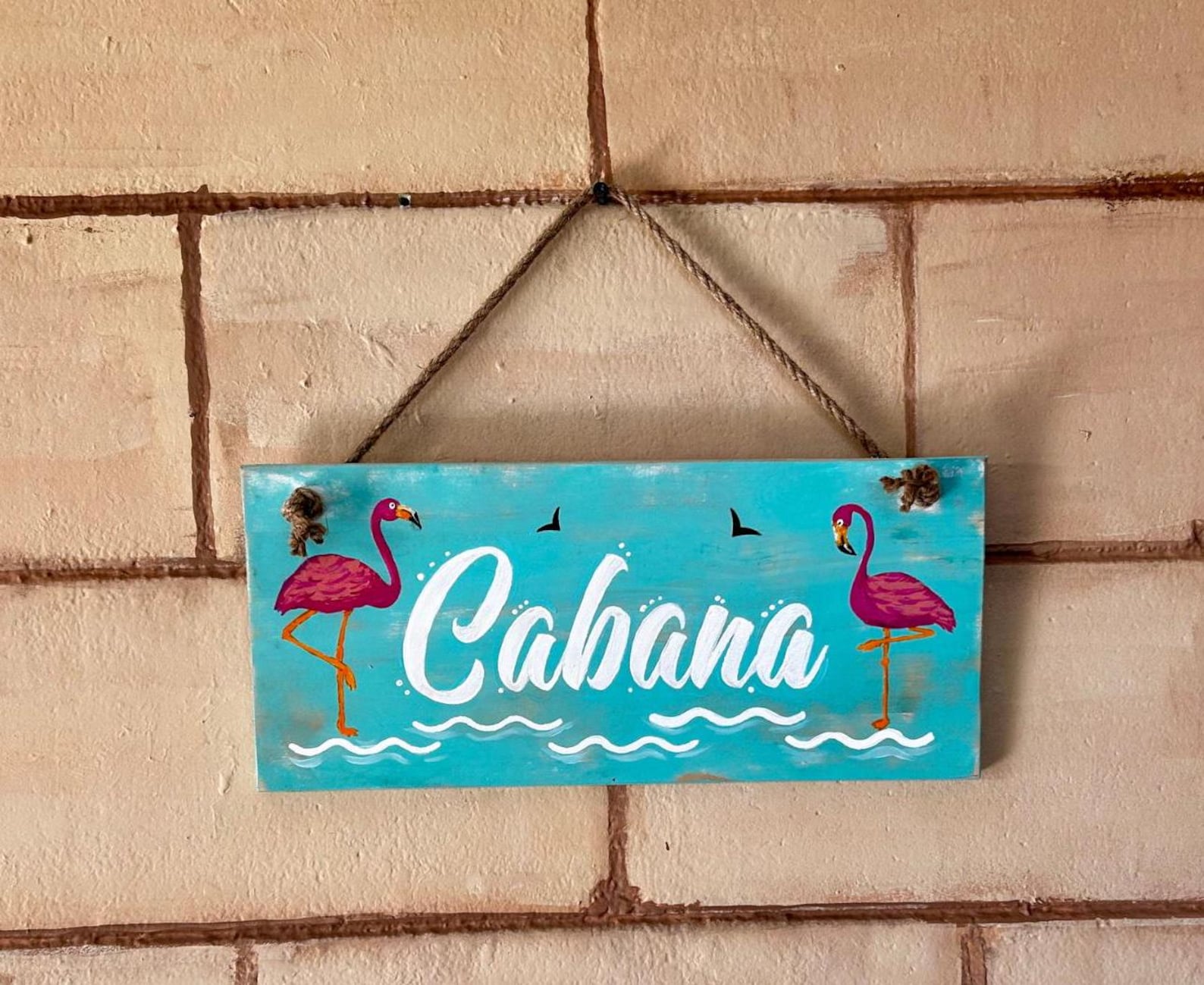Handpainted Wood Cabana Sign: Tropical Coastal Decor - Etsy