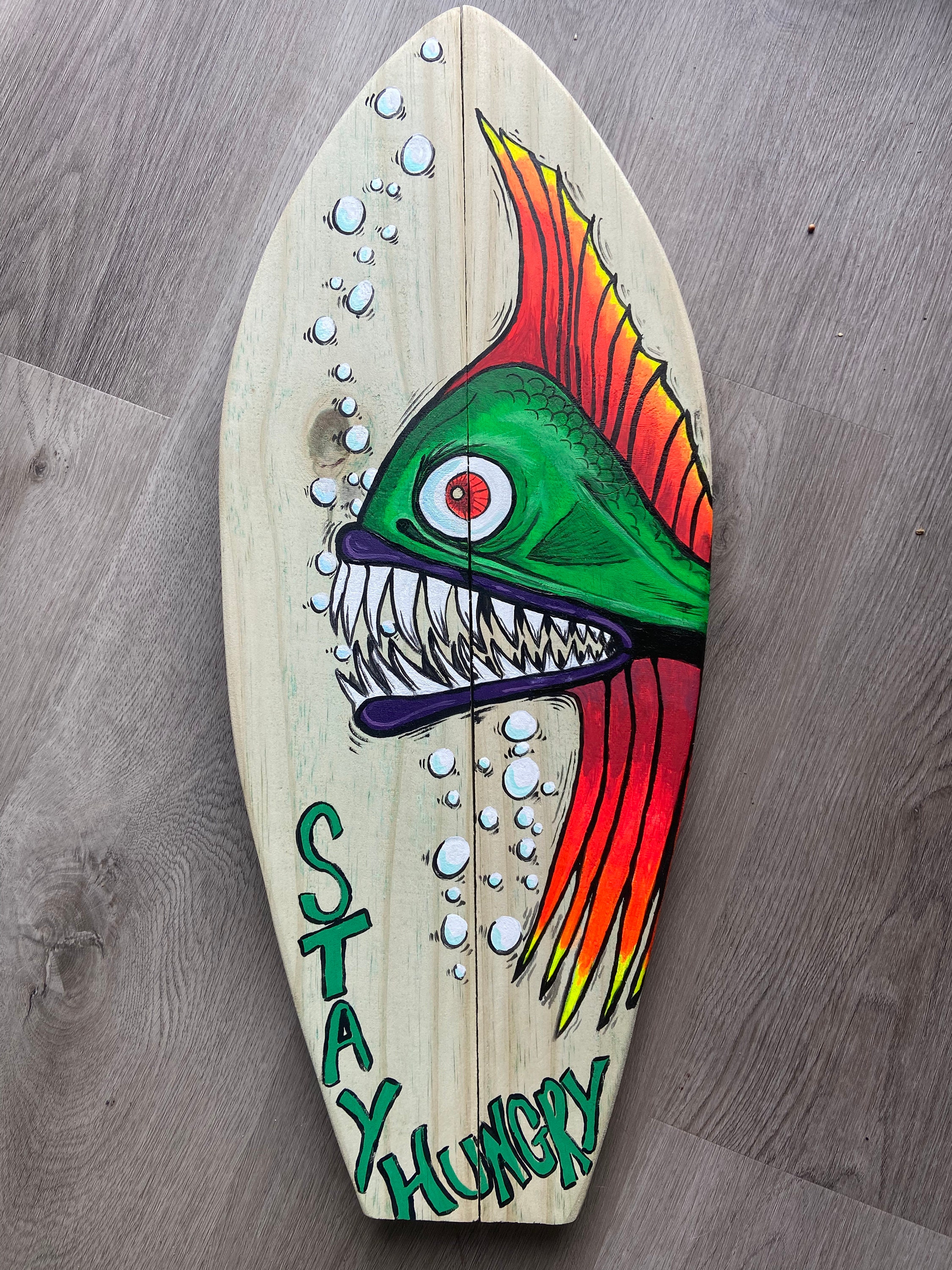 Wood Surfboard Sign Hand Painted Porch Leaner Beach Coastal - Etsy