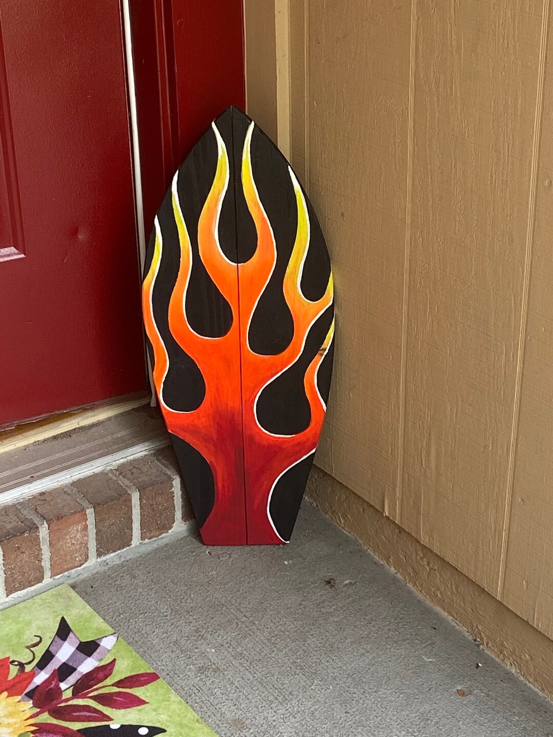 Surfboard Front Porch Decor | Coastal Man Cave Wall Art - Etsy