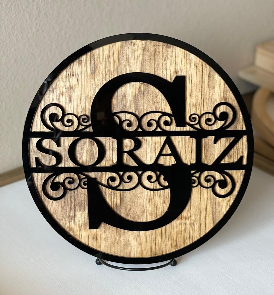 Monogram Name Round - Etsy