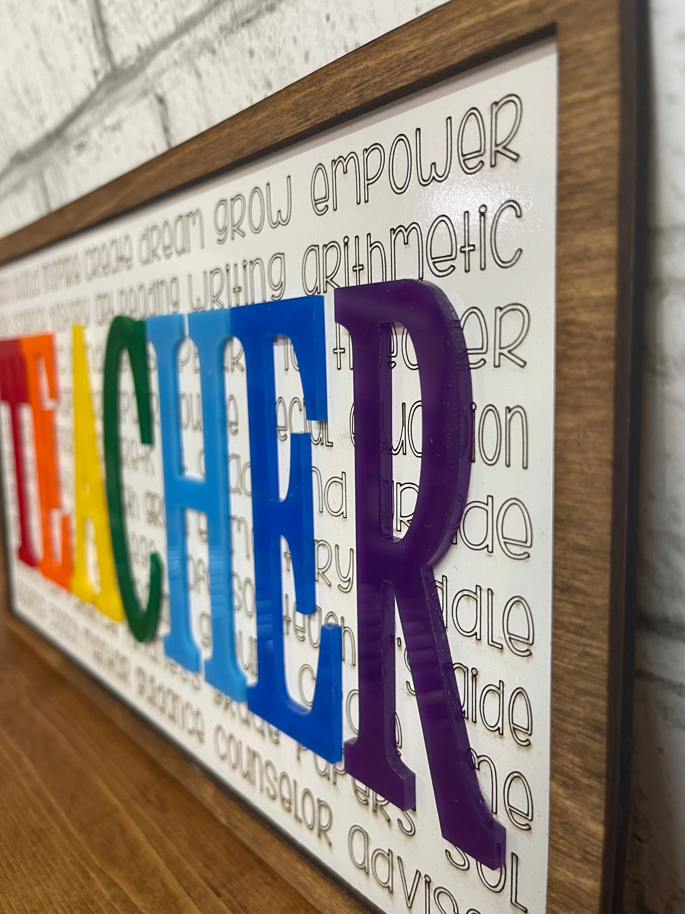 Colorful Teacher Sign - Etsy