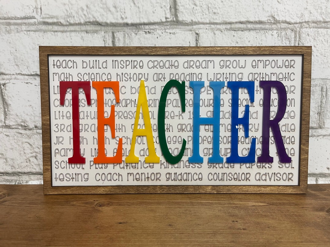 Colorful Teacher Sign - Etsy