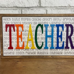 Colorful Teacher Sign - Etsy