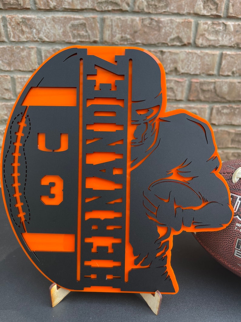 Football Player Sign, Football Gift, Football Team Gift, Football ...