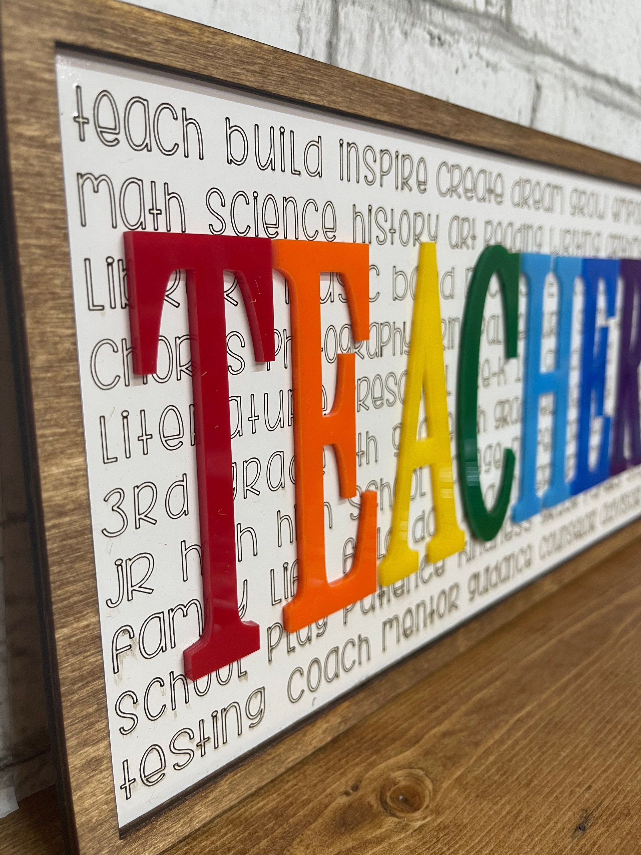 Colorful Teacher Sign - Etsy