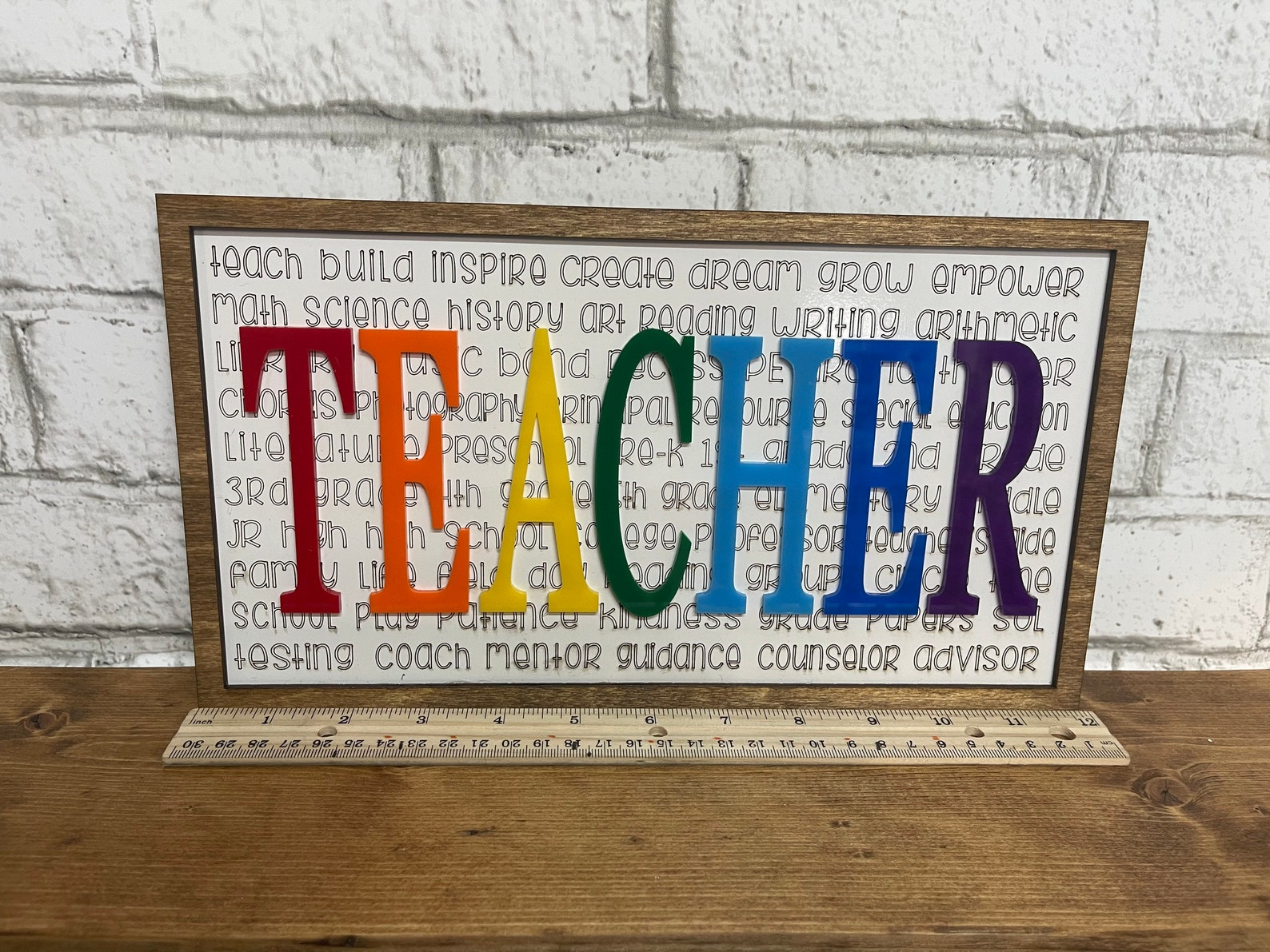 Colorful Teacher Sign - Etsy