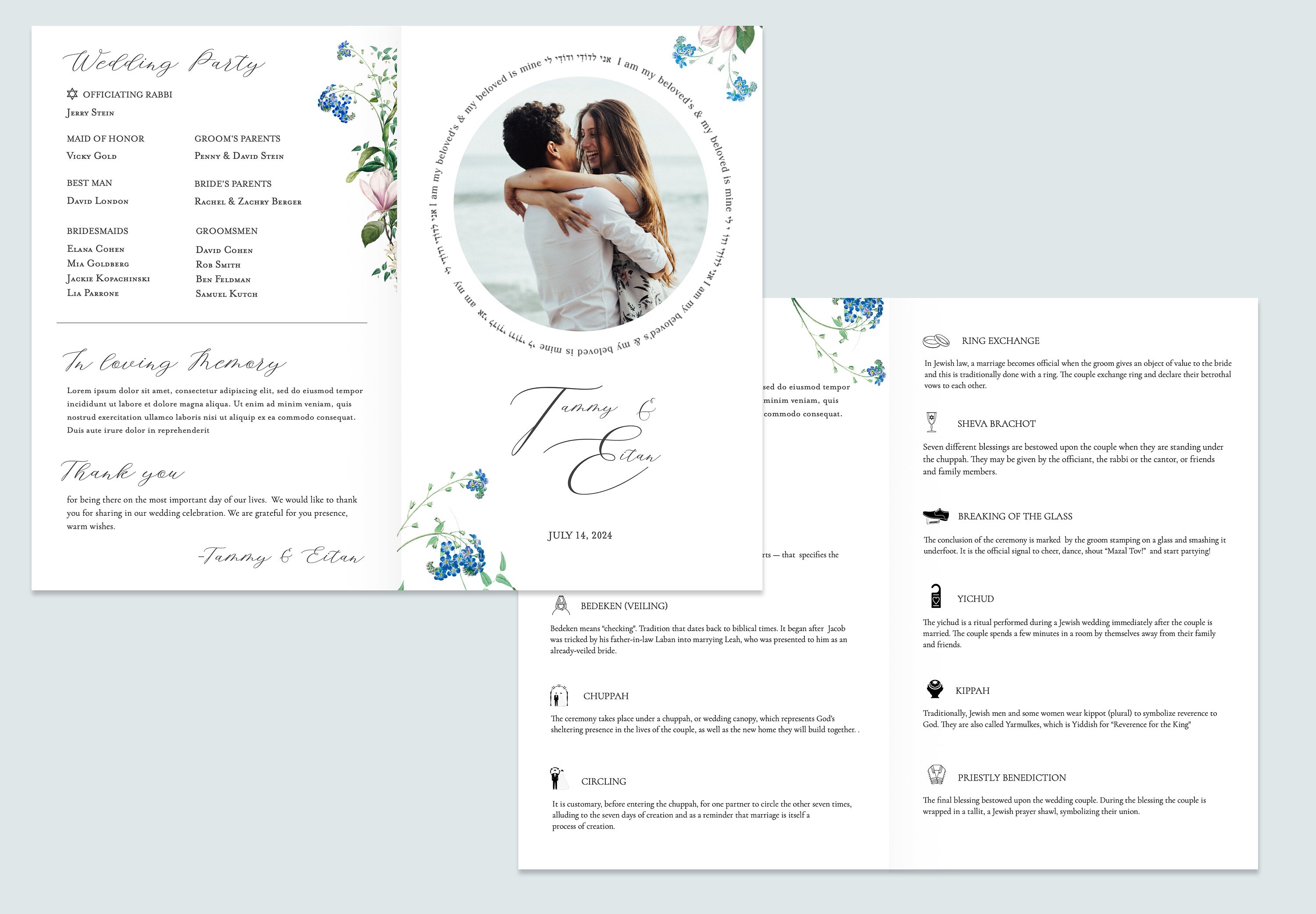 Custom Jewish Wedding Program, Infographic, Jewish Guide and Program ...