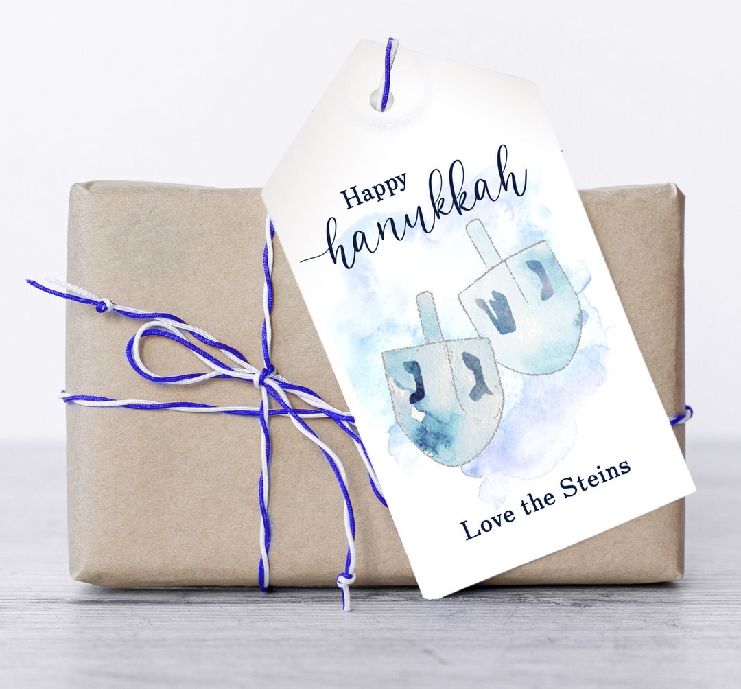 Editable Happy Hanukkah Gift Tag Template, Printable Chanukah Tag ...