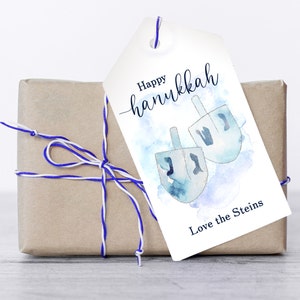 Editable Happy Hanukkah Gift Tag Template, Printable Chanukah Tag ...