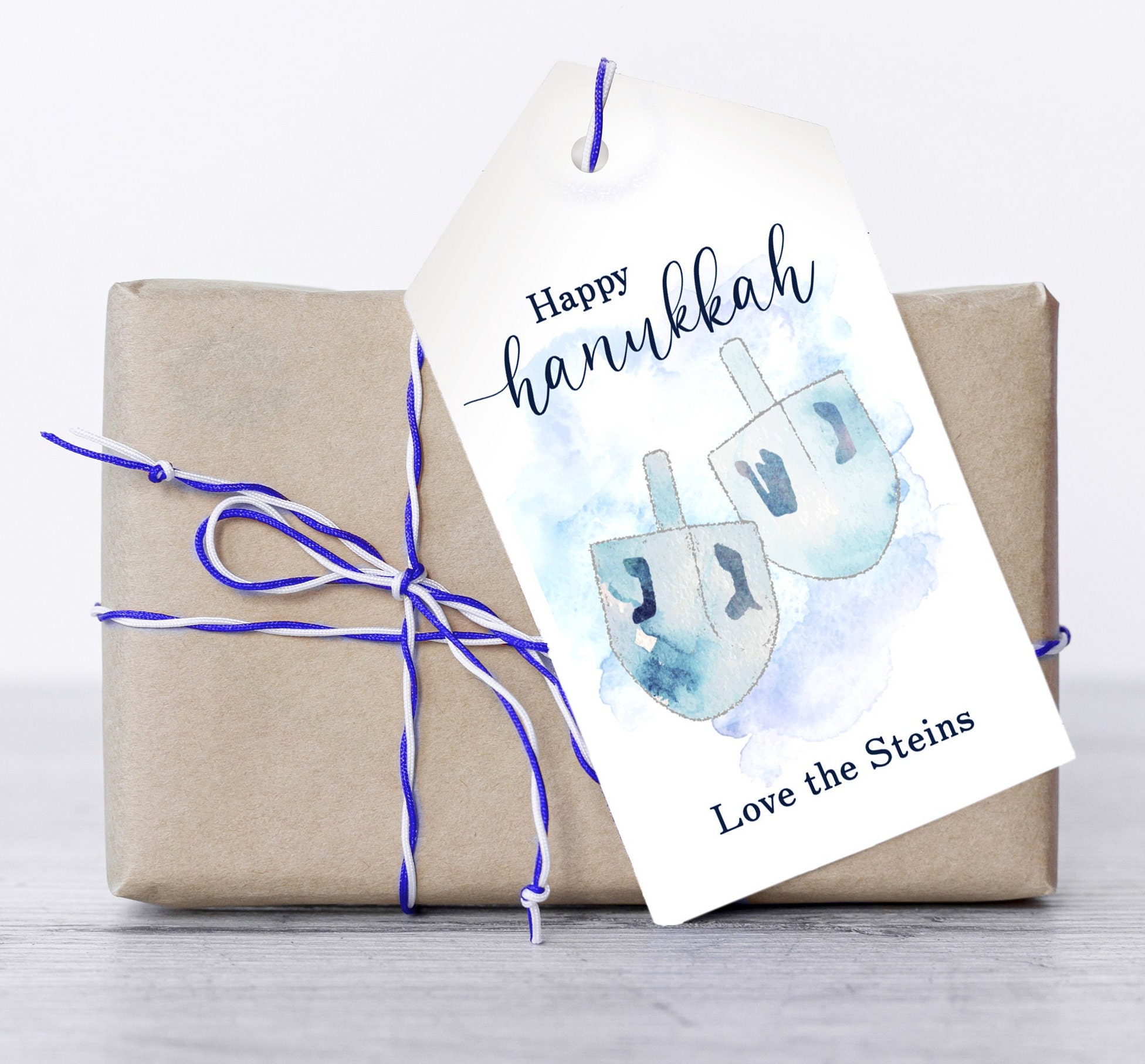 Editable Happy Hanukkah Gift Tag Template, Printable Chanukah Tag ...