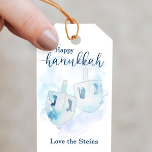 Editable Happy Hanukkah Gift Tag Template, Printable Chanukah Tag ...