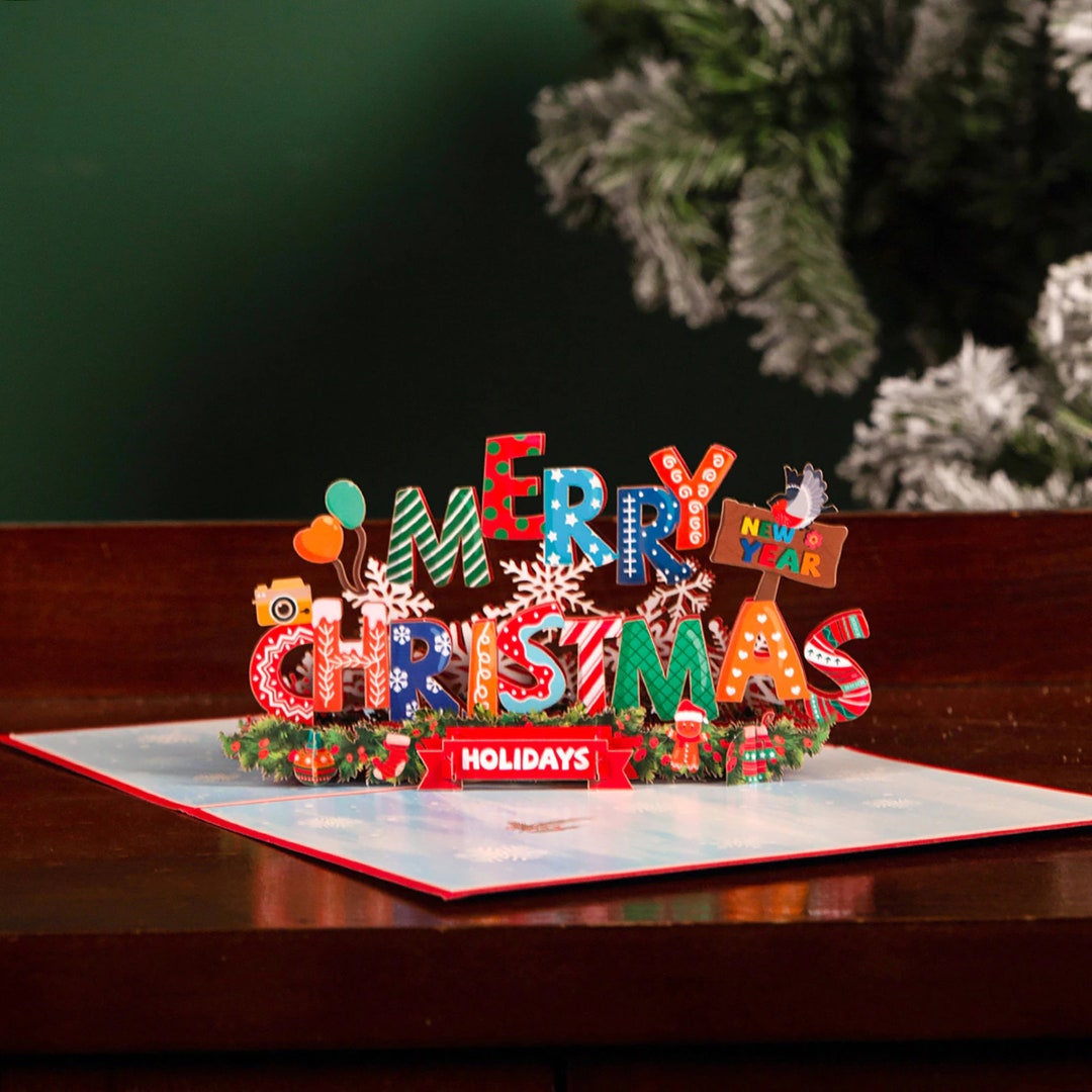 10 Pack 3D Merry Christmas Card Pop up Greeting Cards Xmas Gift for ...