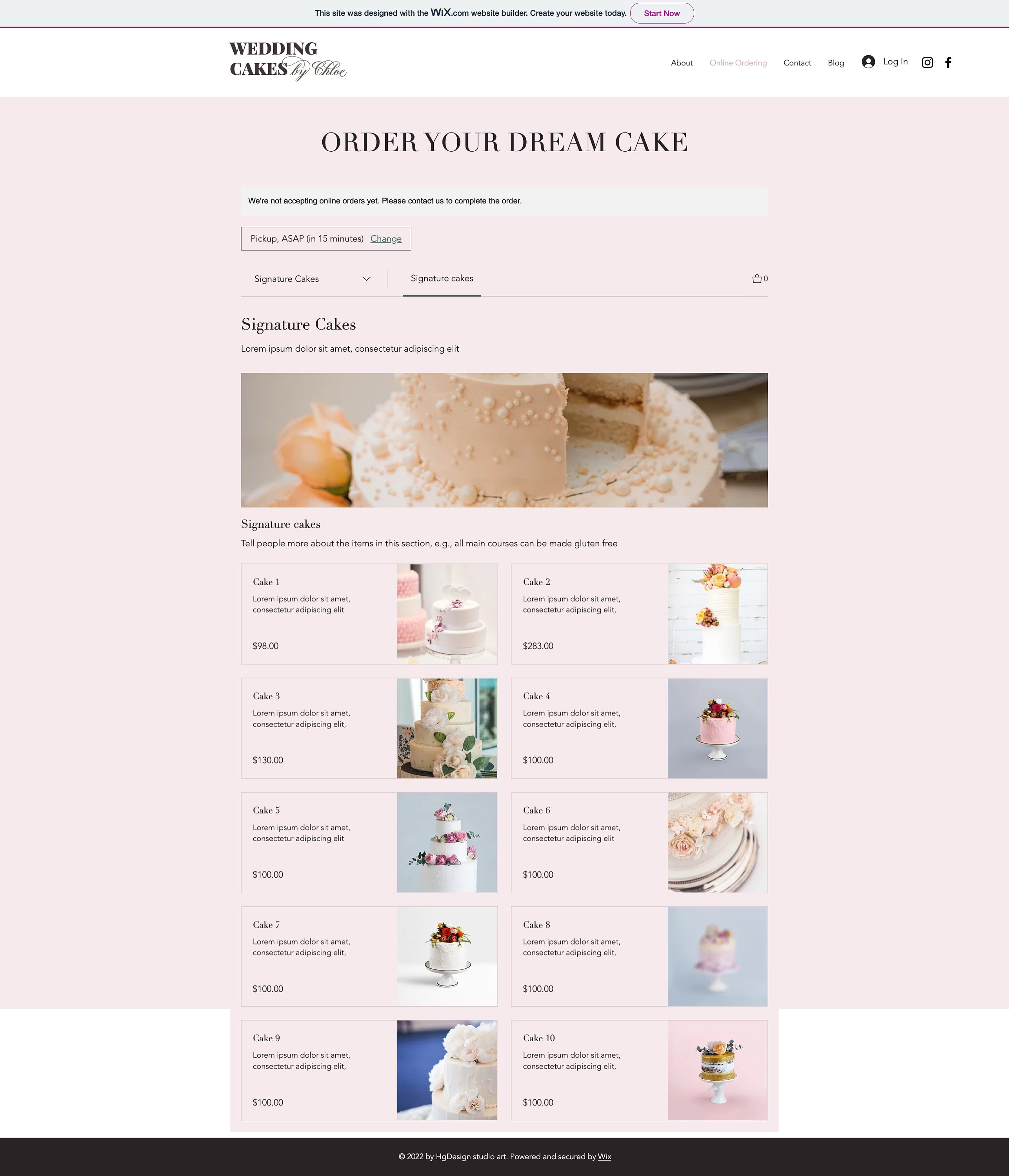 Wix Website Template - Wedding Cake Website - Cake Portfolio Gallery ...