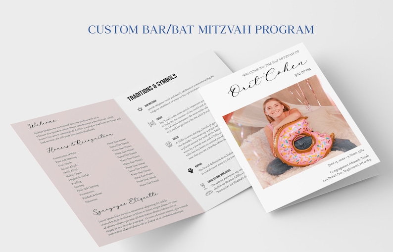 Custom Jewish Bar/bat Mitzvah Program, Infographic, Jewish Guide and ...