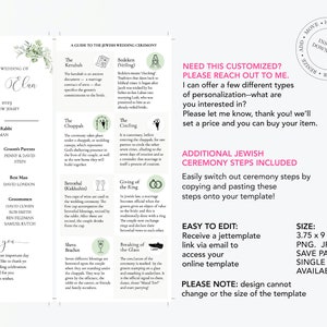 Jewish Wedding Program Template, Jewish Explanation, Judaica Icons ...