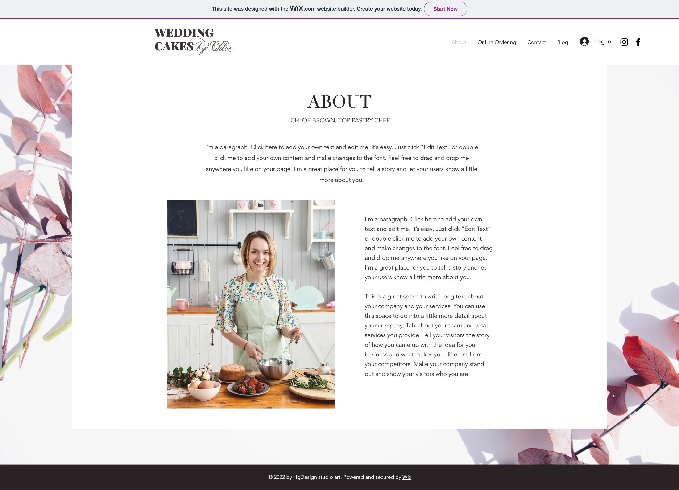 Wix Website Template - Wedding Cake Website - Cake Portfolio Gallery ...