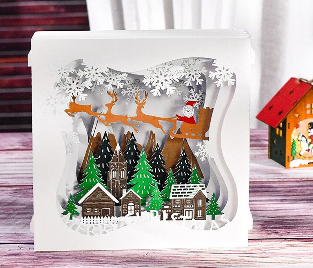 10 Pack 3d Christmas Card Holiday Pop-up New Year Cards Merry Xmas ...