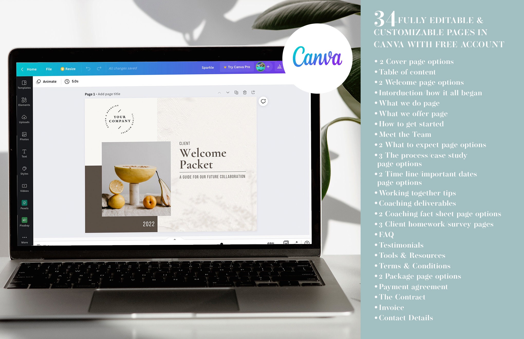 Coaching Client Welcome Packet | Onboarding Canva Template | Coaching ...