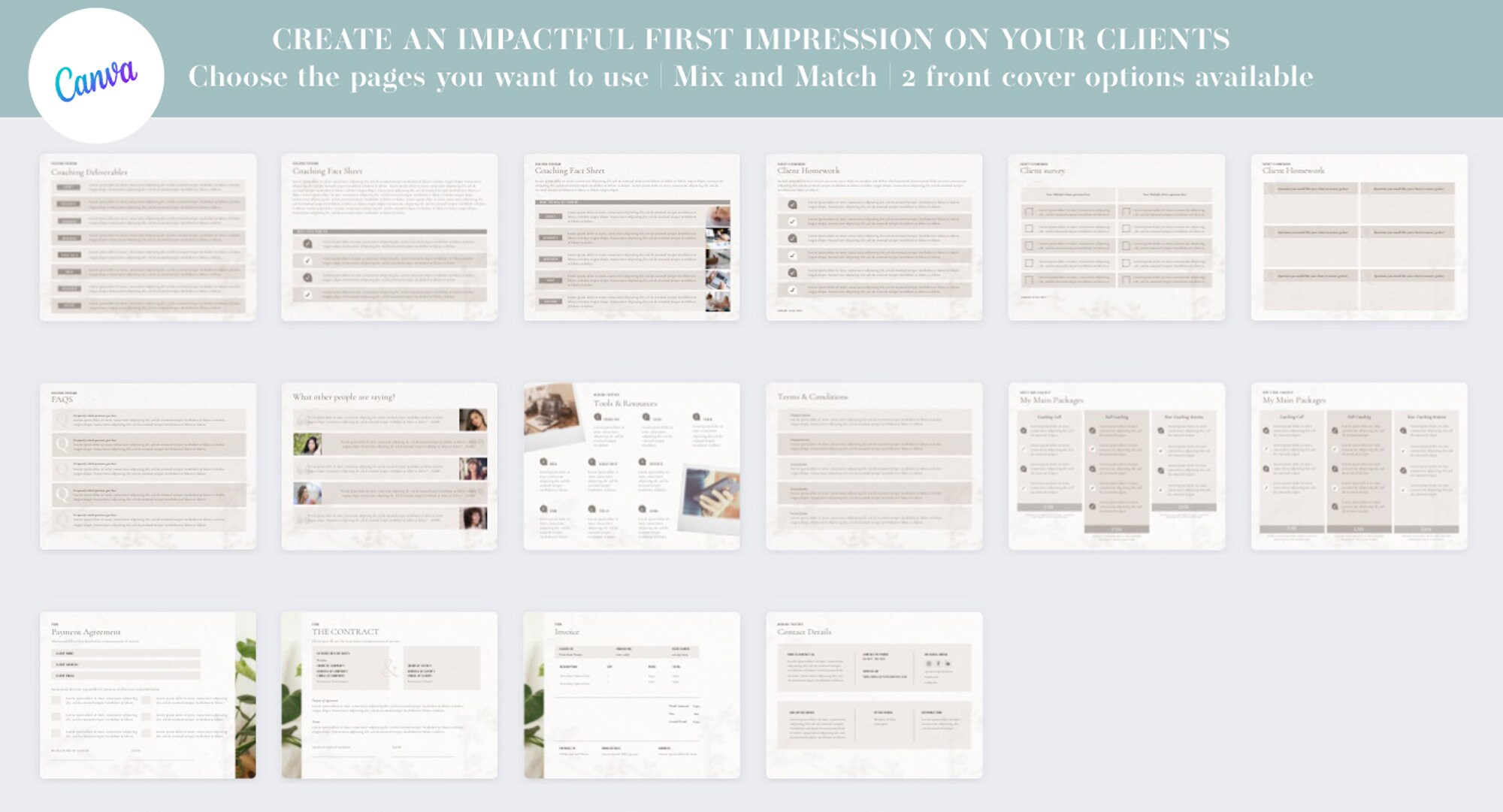 Coaching Client Welcome Packet | Onboarding Canva Template | Coaching ...